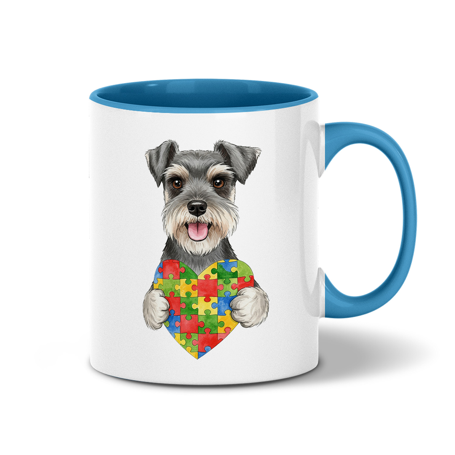 Autism Awareness Schnauzer Accept Understand Love 11oz Accent Two-tone ...