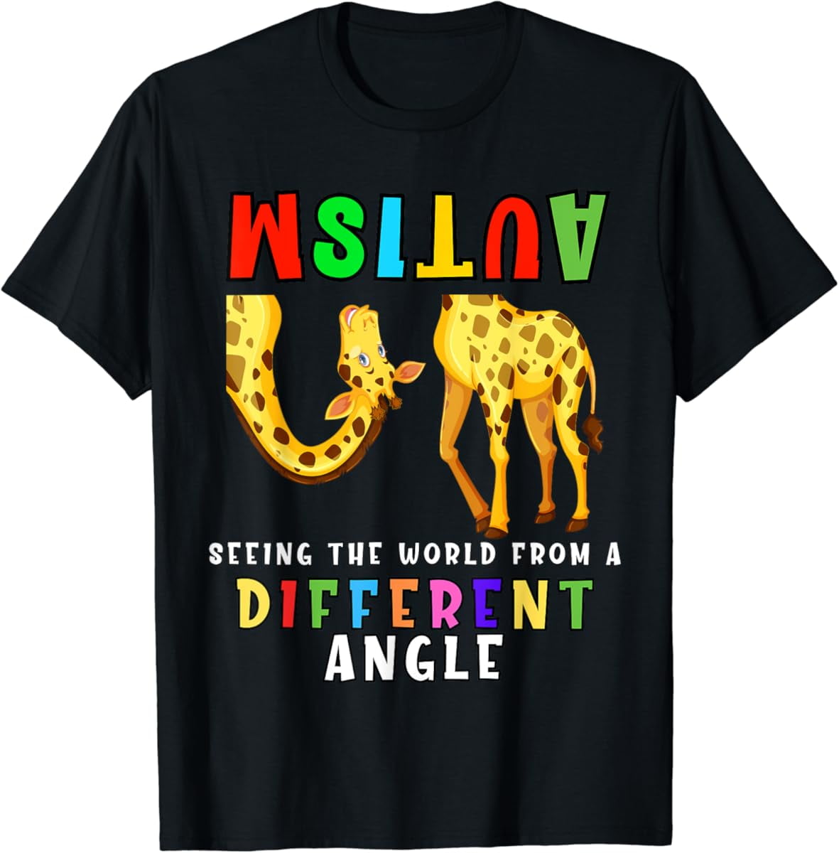 Autism Awareness Seeing the Giraffe World View T-Shirt Gift for Men ...
