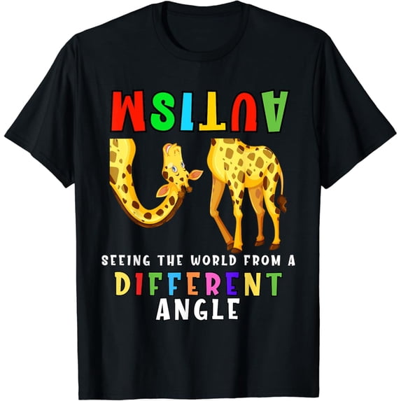 Autism Awareness Seeing the Giraffe World View T-Shirt Gift for Men ...