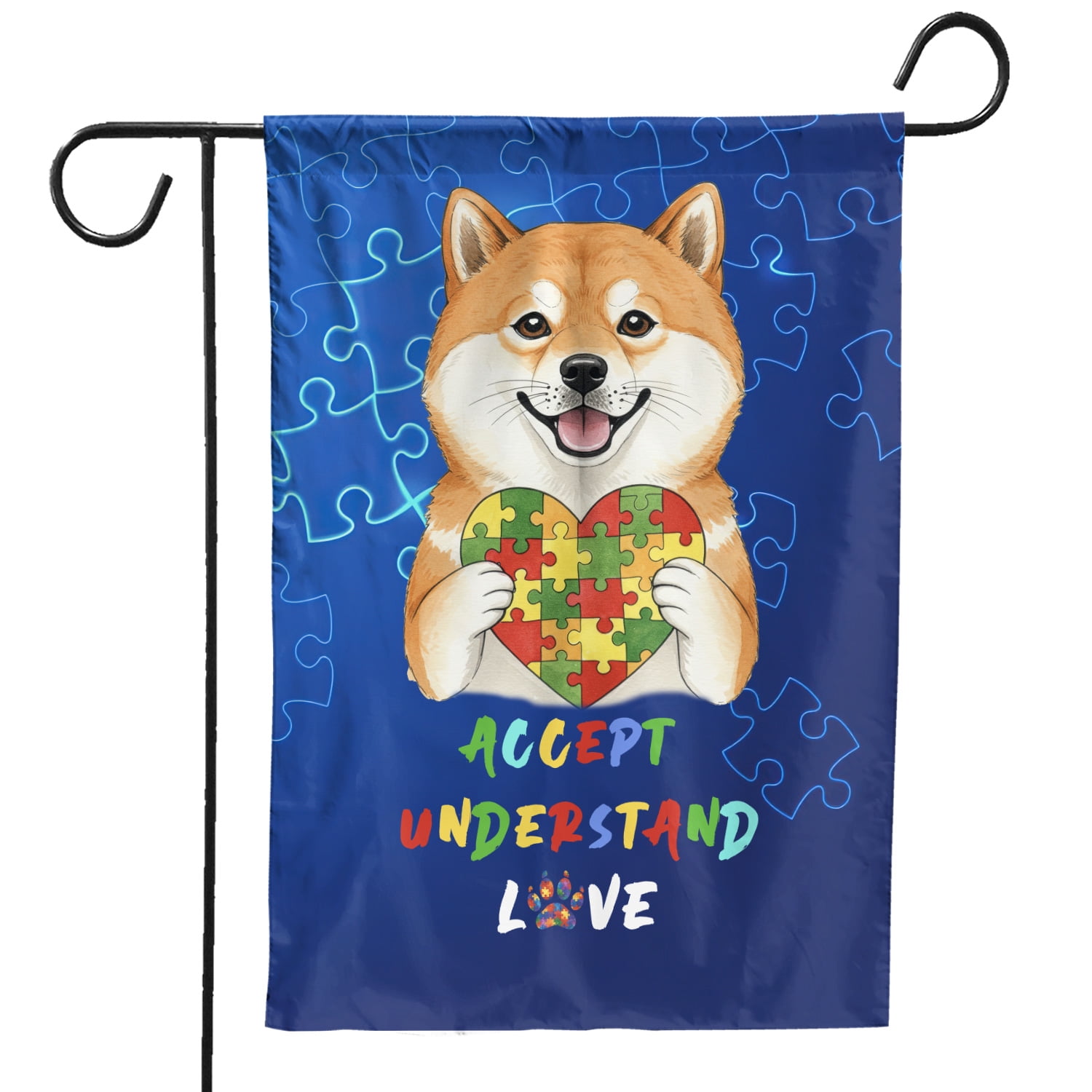 Autism Awareness Shiba Inu Accept Understand Love Garden Flag 12x18in ...