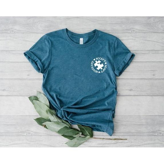Autism Awareness Shirt, Accept, Adapt, Advocate ,Autism Aware Shirt ...