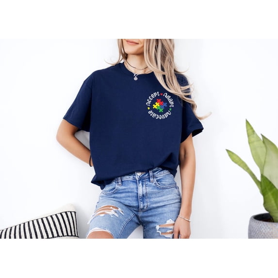 Autism Awareness Shirt, Accept Adapt Advocate Tee - Walmart.com