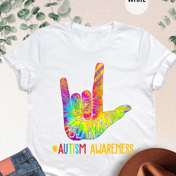 Autism Awareness Shirt Be Kind ASL Love Sign Language Hand Shirt ...