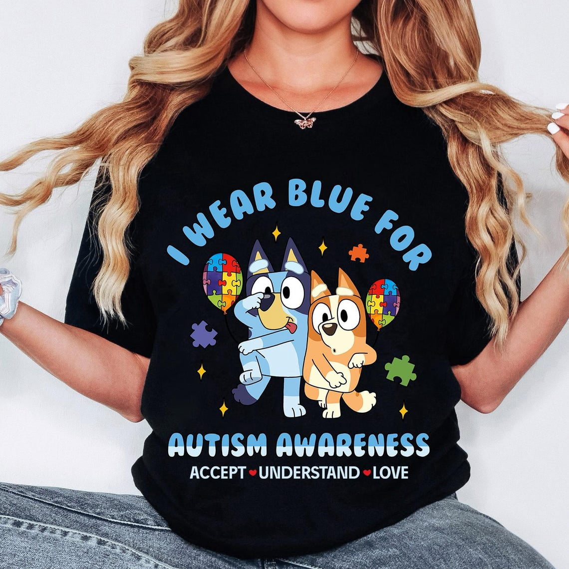 Autism Awareness Shirt, I Wear Blue Autism Neurodiversity Acceptance ...