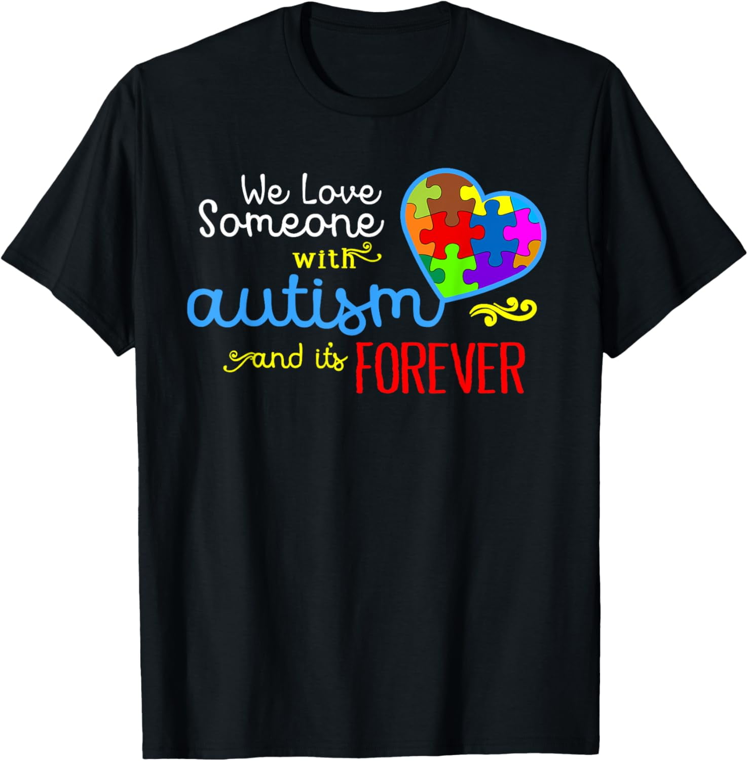 Autism Awareness Shirt - Love Forever Family Autism T-Shirt T-Shirt ...