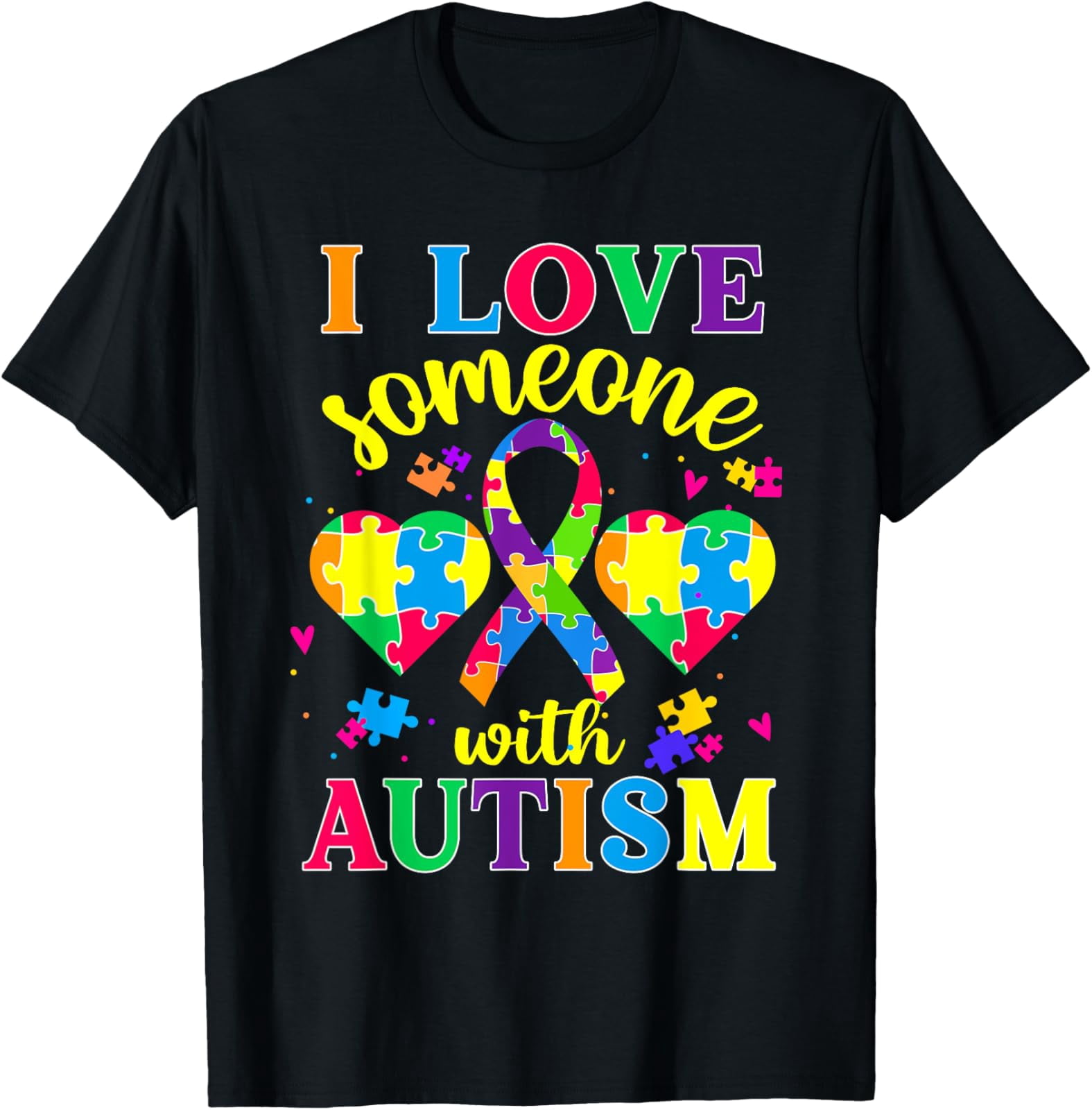 Autism Awareness Shirt Men Women I Love Someone With Autism T-Shirt ...