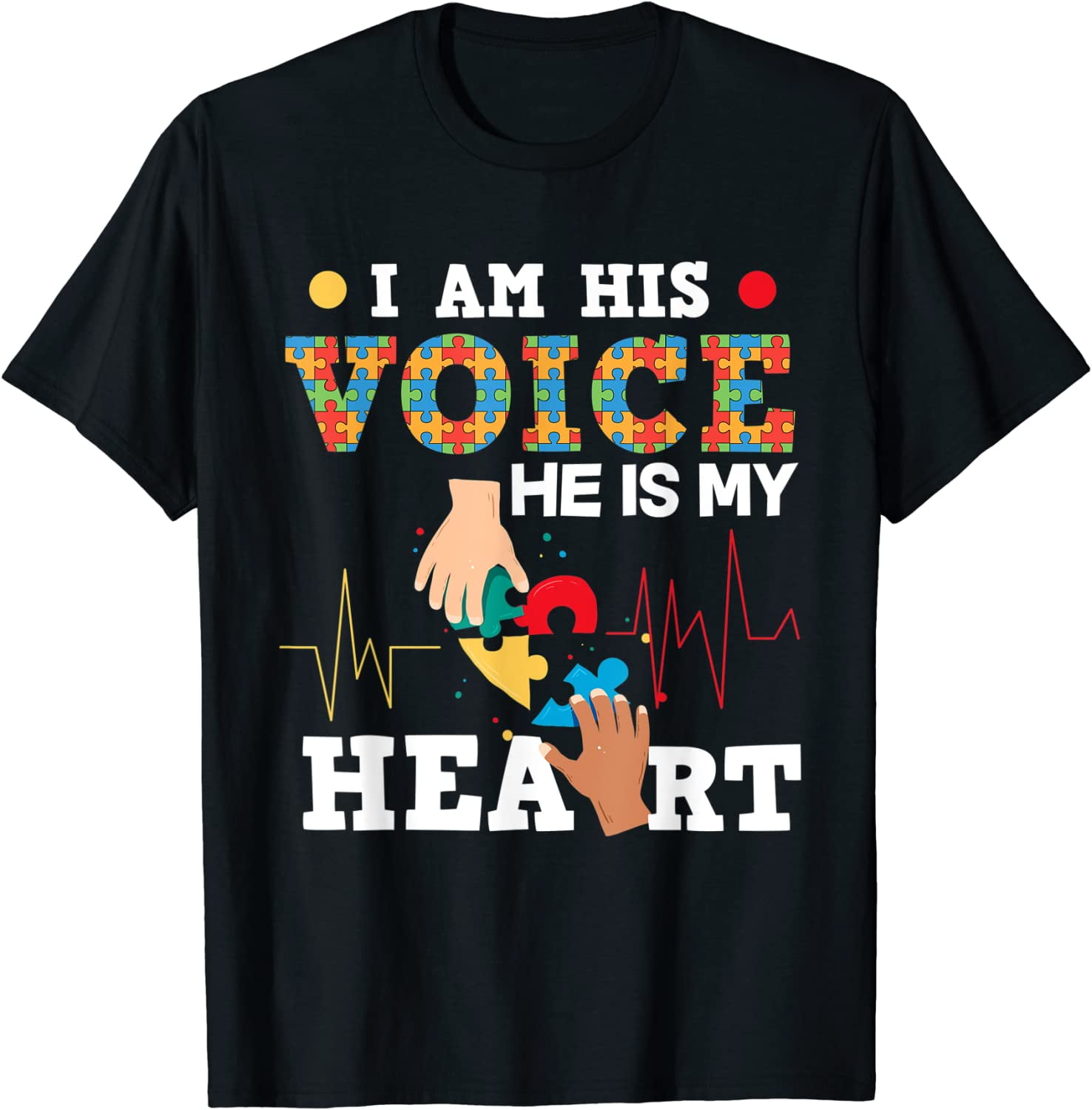 Autism Awareness Shirt Women Heart Beat Puzzle Graphic Shirts Short ...