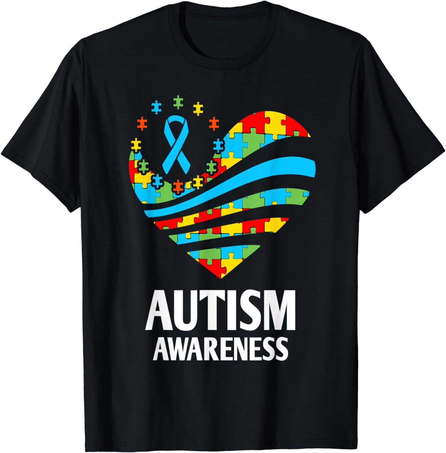 Autism Awareness Shirts Women Heart Support Autistic Month T-Shirt ...