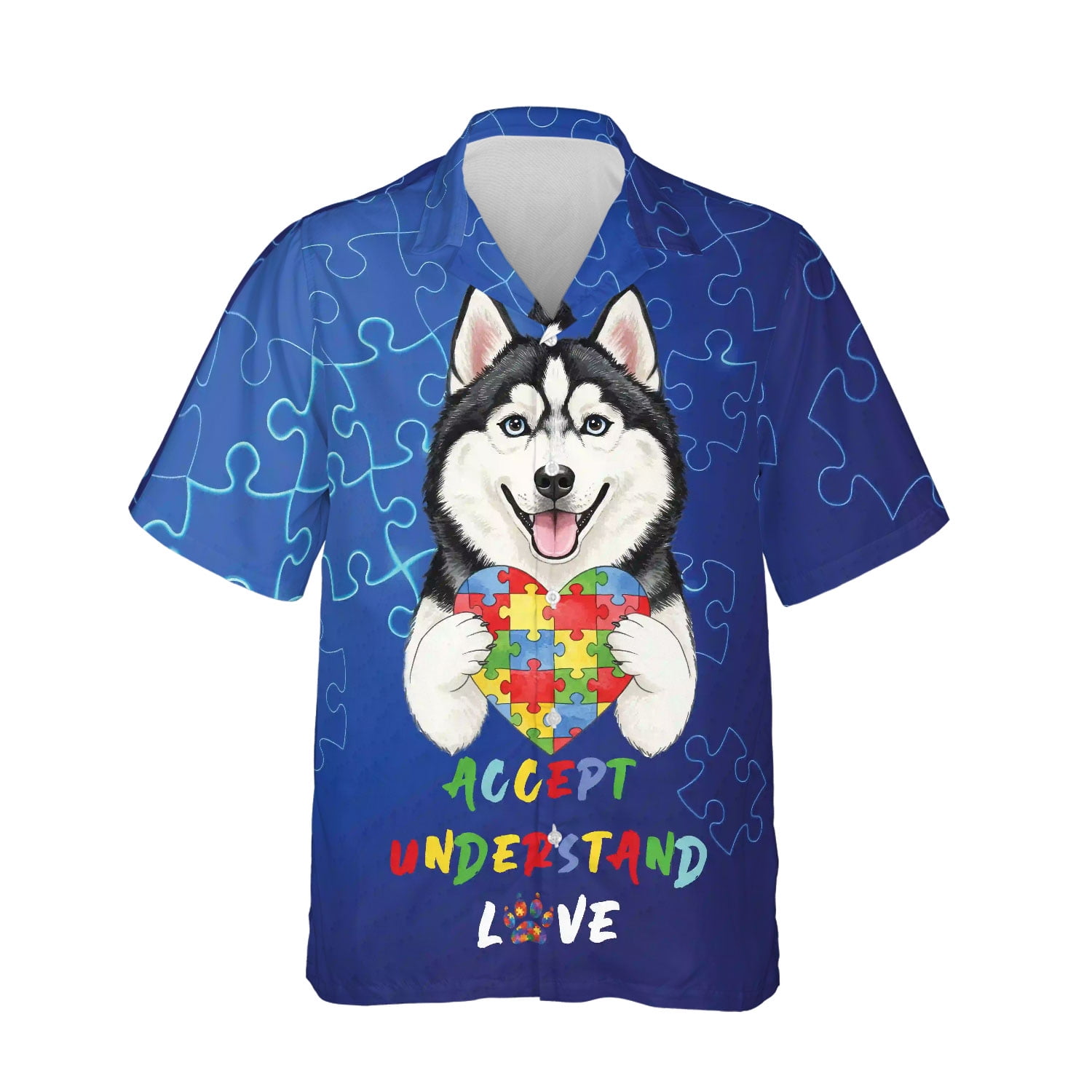 Autism Awareness Siberian Husky Accept Understand Love Hawaiian Shirt ...