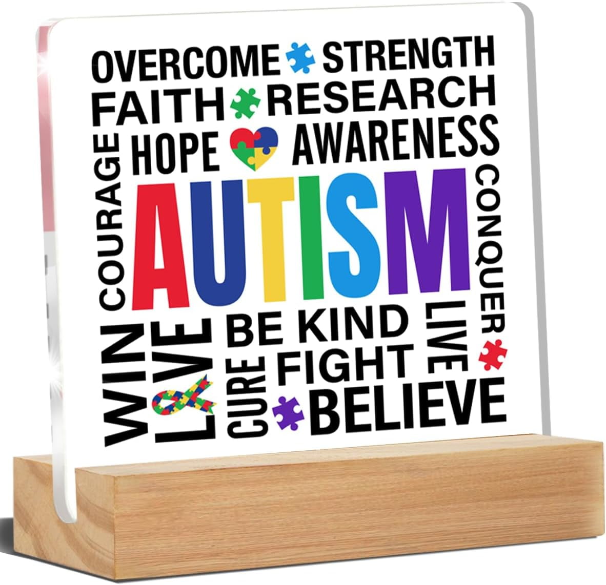 Autism Awareness Sign, Autism Desk Decor Autism Acrylic Desk Plaque ...