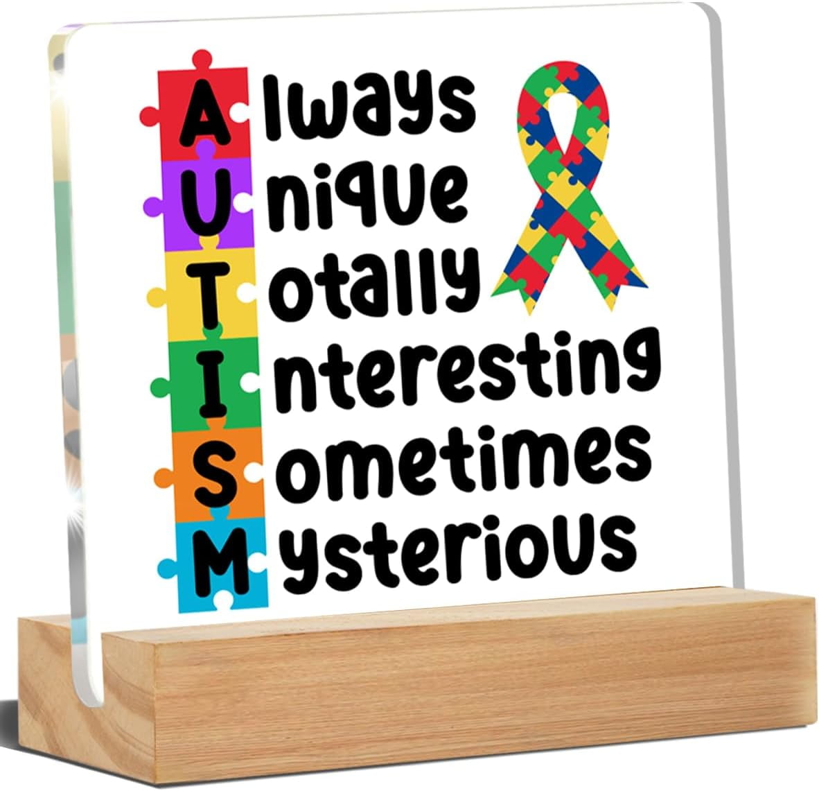 Autism Awareness Sign, Autism Desk Decor Inspirational Quote Acrylic ...