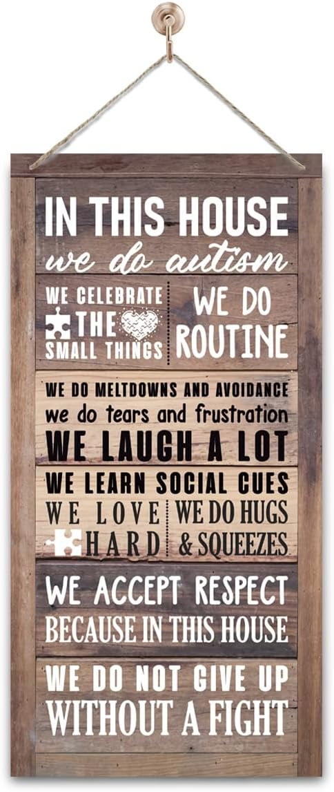 Autism Awareness Sign, In This House We Do Autism, Decorative Wall ...