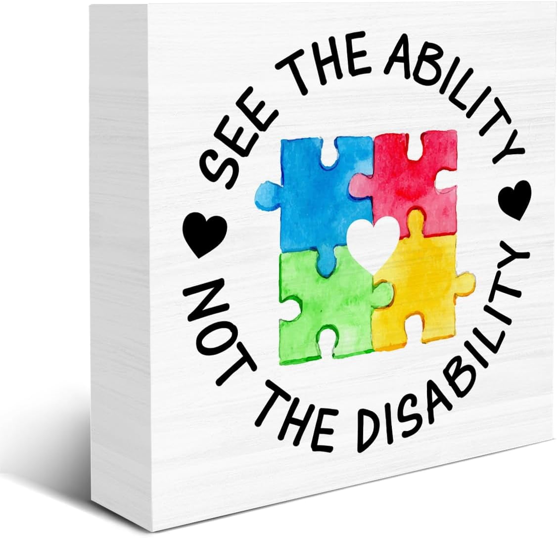 Autism Awareness Sign Rustic See the Ability Not the Disability Wood ...