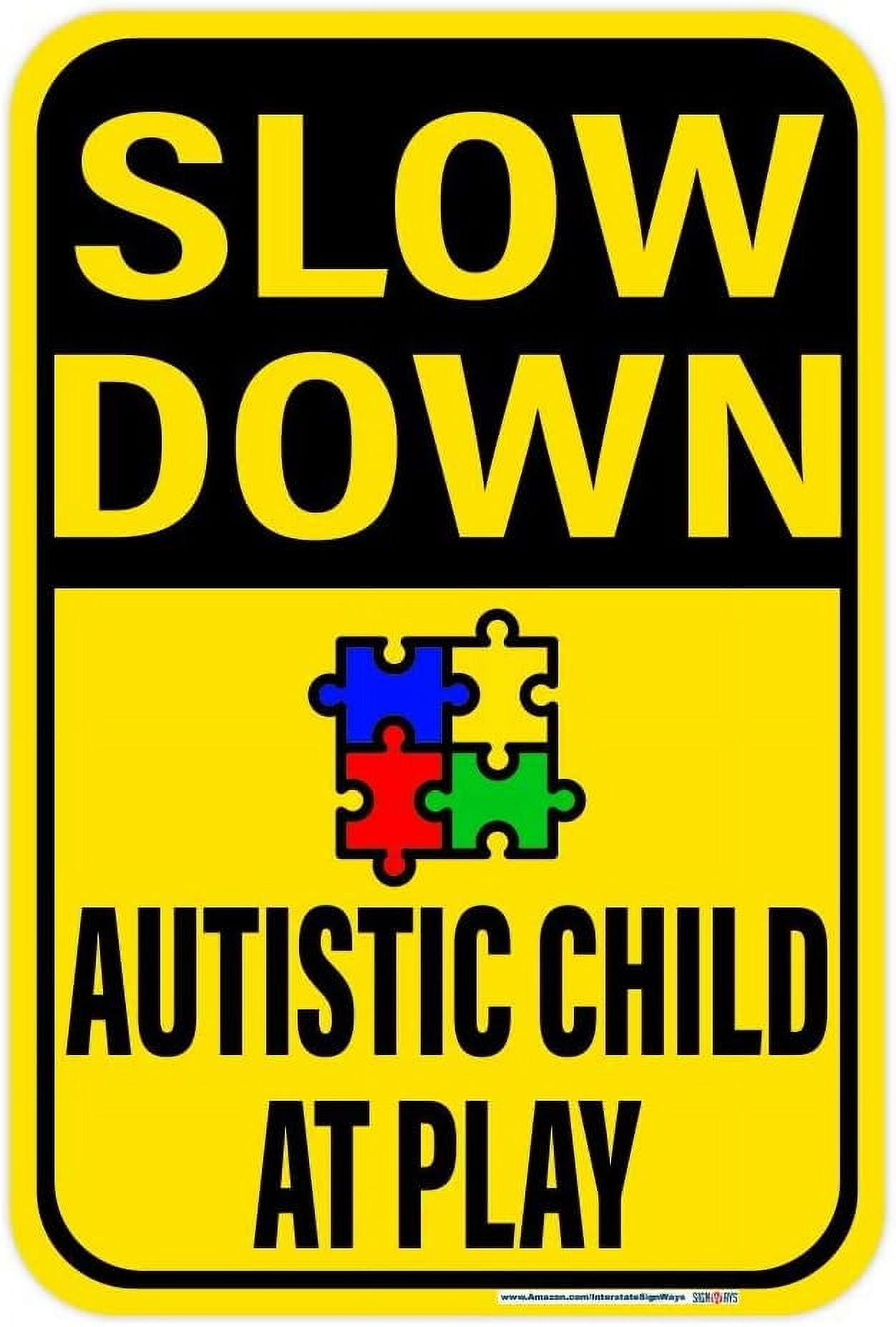 Autism Awareness, Slow Down! (Symbol) Autistic Child At Play ...