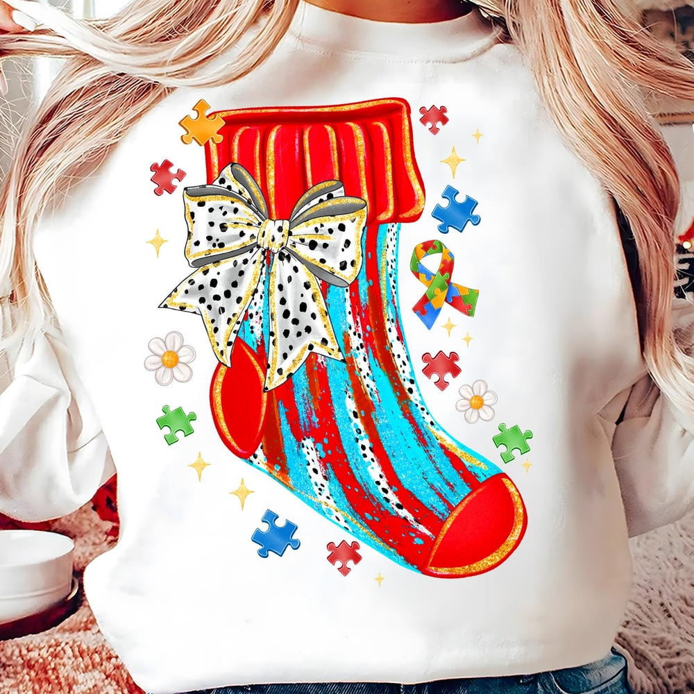 Autism Awareness Sock Shirt, Brushstroke Autism Shirt, Support Autism ...