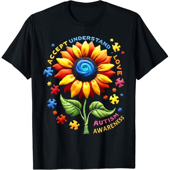 Autism Awareness Sunflower Accept, Understand, Love T-Shirt - Walmart.com