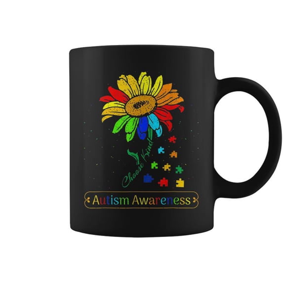Autism Awareness Sunflower Choose Kindness Sunflower Autism Coffee Mugs ...