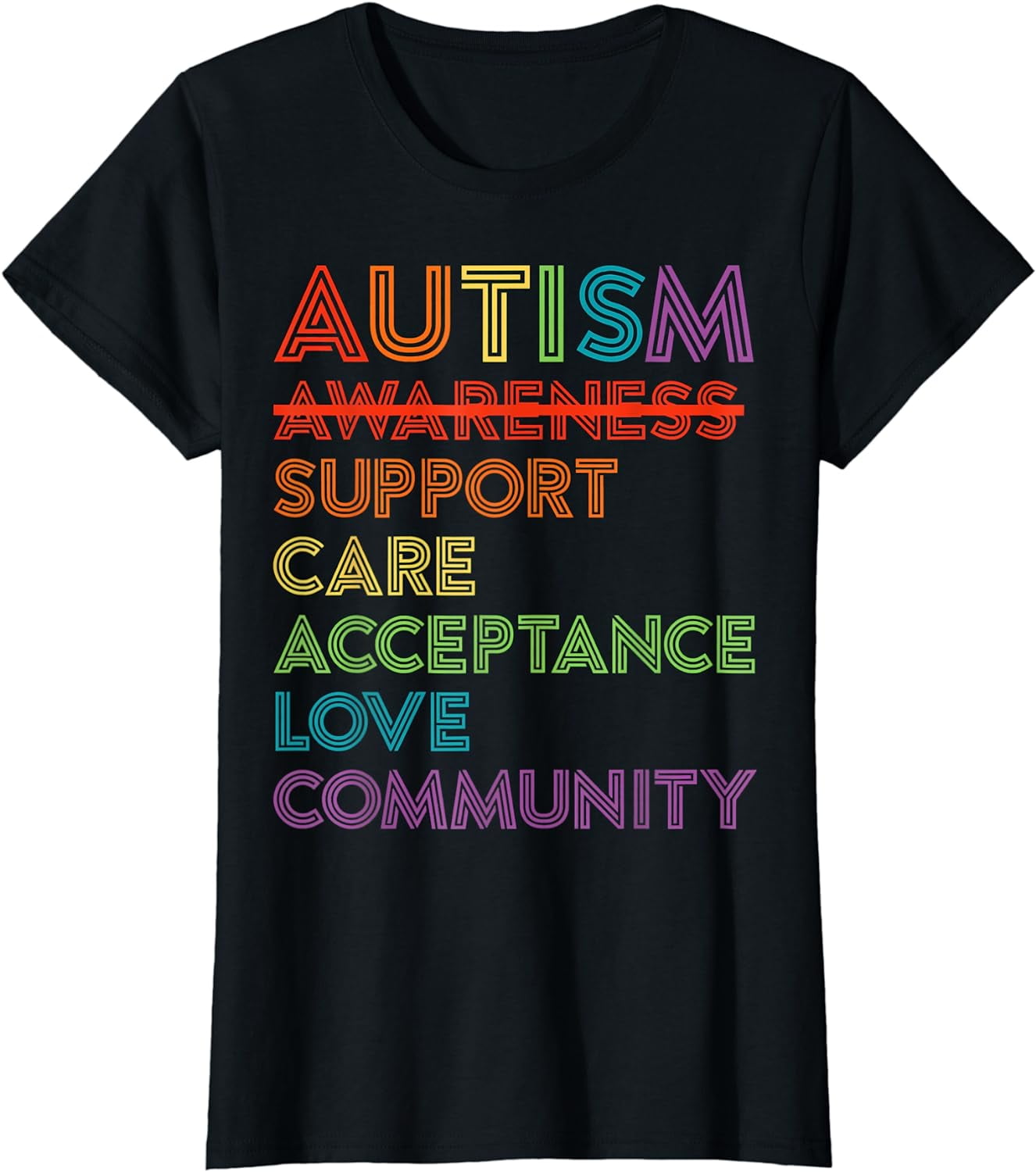 Autism Awareness Support Care Acceptance Ally T-Shirt - Walmart.com