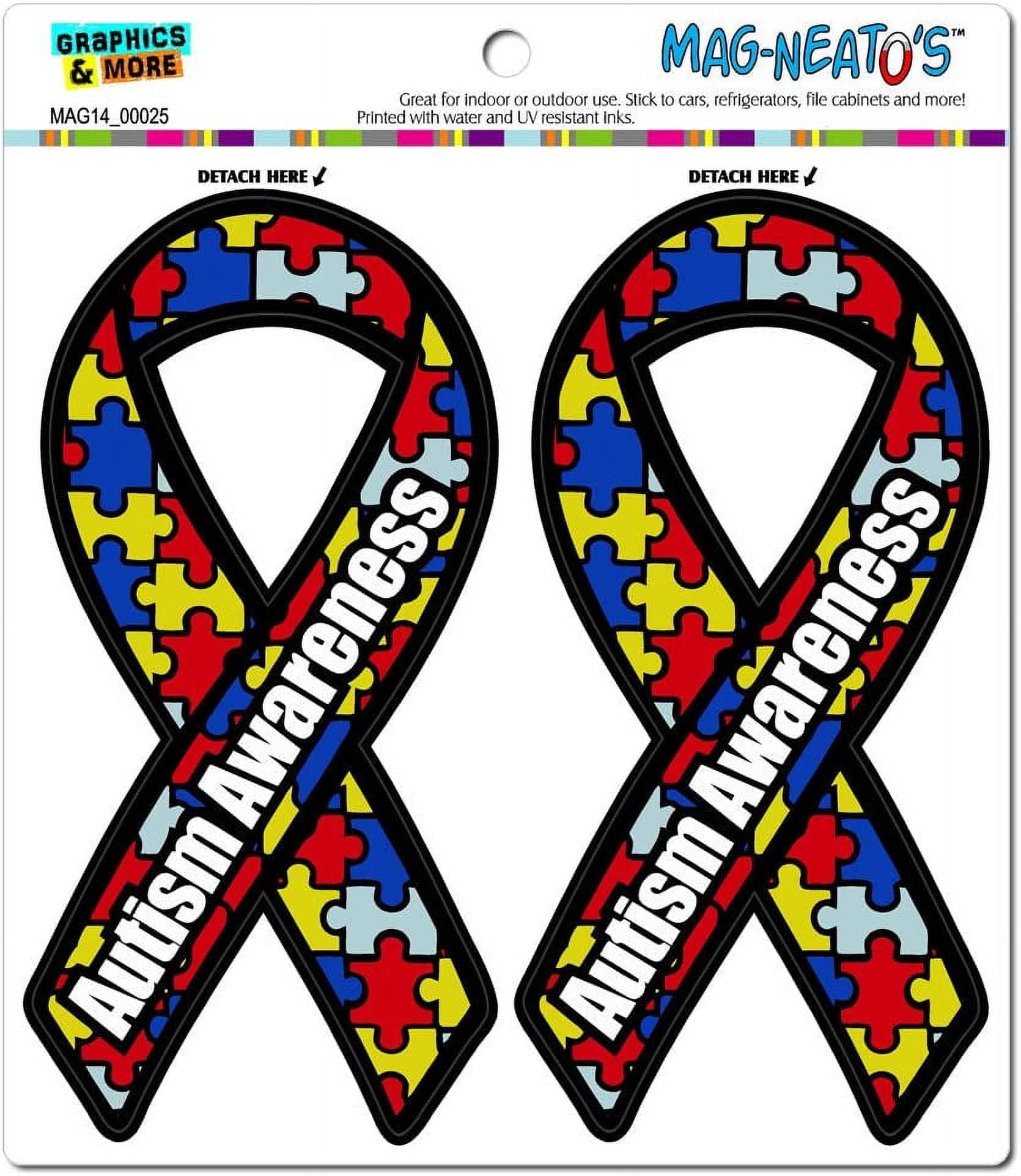 Autism Awareness Support Ribbon Automotive Car Refrigerator Locker ...