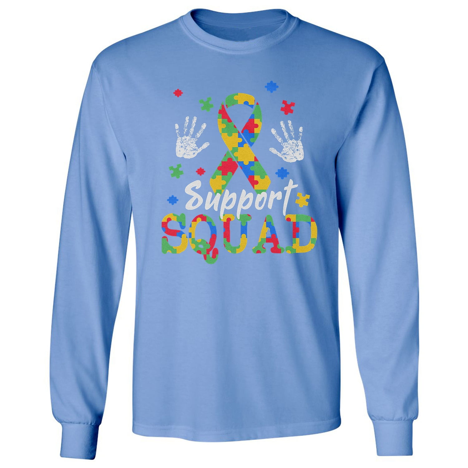 Autism Awareness Support Squad - Autism Puzzle Ribbon Long Sleeve T ...