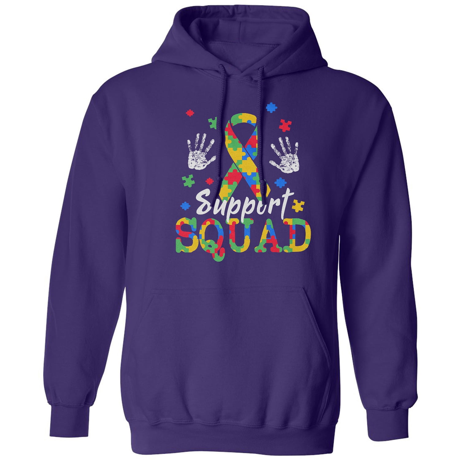 Autism Awareness Support Squad - Autism Puzzle Ribbon Unisex Hooded ...