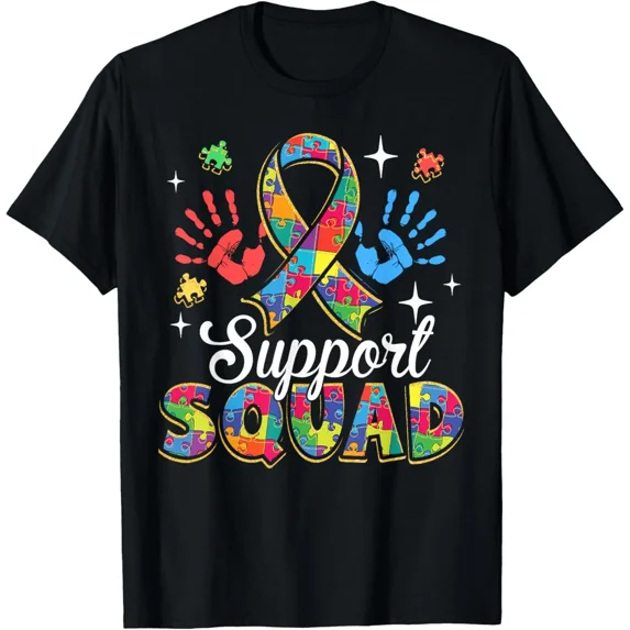 Autism Awareness Support Squad Family Graphic Health Wellness Ribbon ...