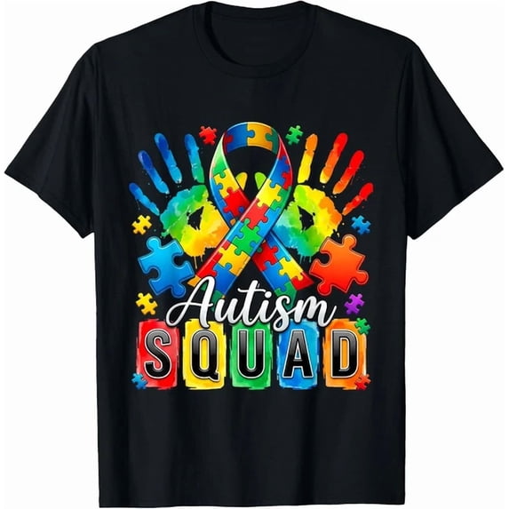 Autism Awareness Support Squad Puzzle Ribbon T-Shirt, Unisex T-Shirt ...