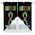 Autism Awareness Swag Curtain Valance for Window 2 Panels Colorful ...