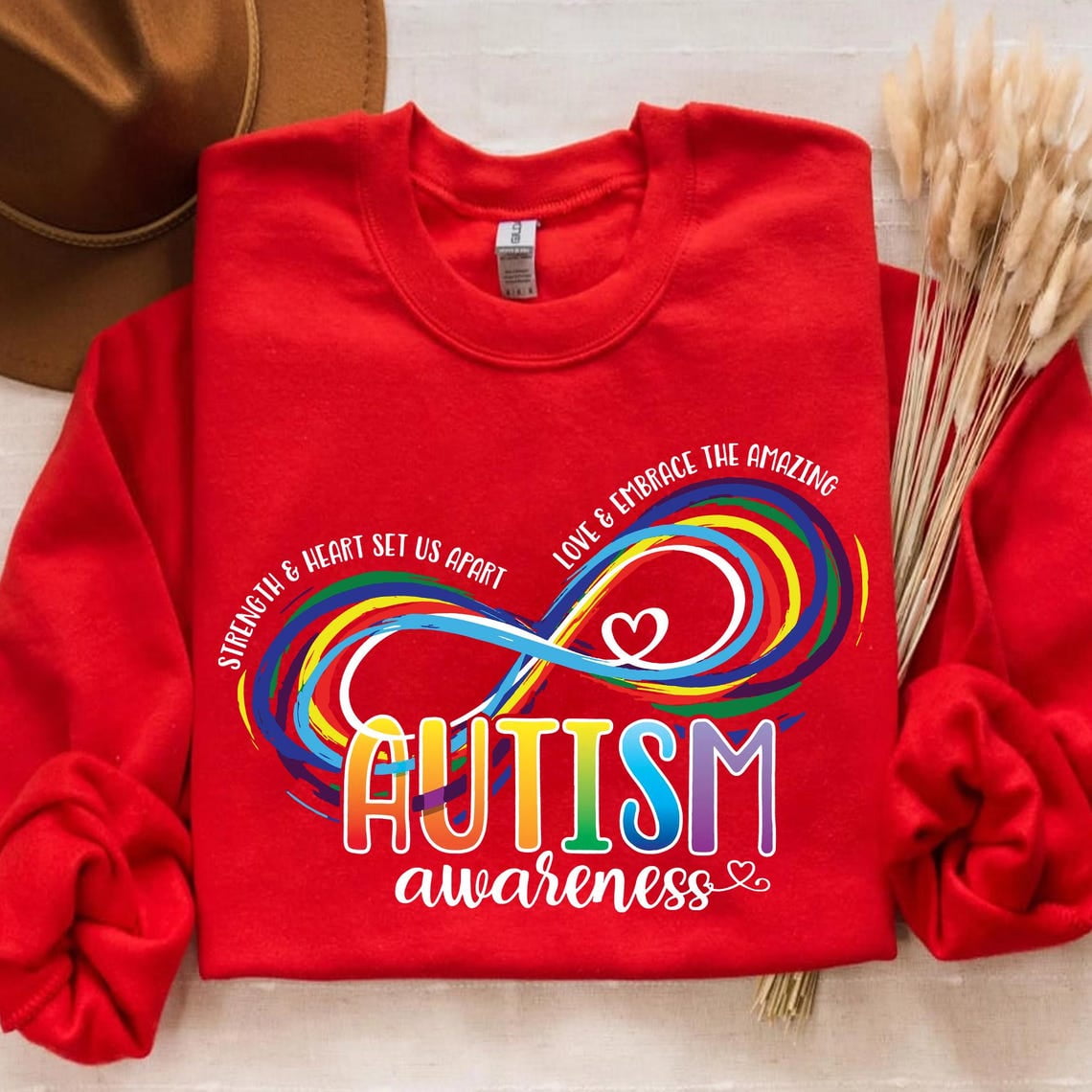 Autism Awareness Sweatshirt: Infinity Puzzle Design, Love & Inclusion ...