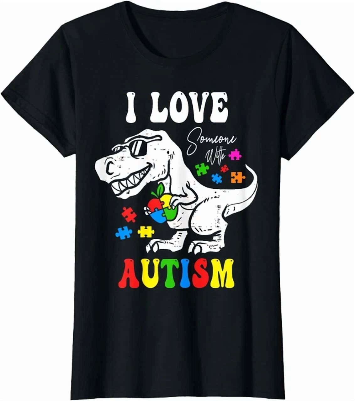 Autism Awareness T Rex I Love Autism Dinosaur T-Shirt - Walmart.com