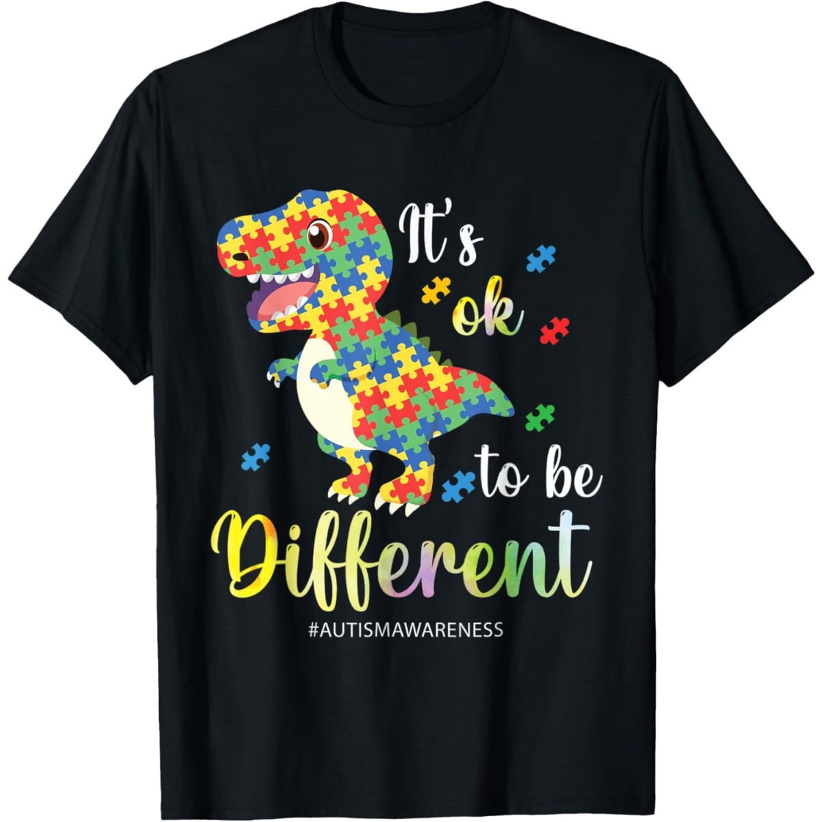 Autism Awareness T-Rex It's Ok To Be Different T-Shirt - Walmart.com