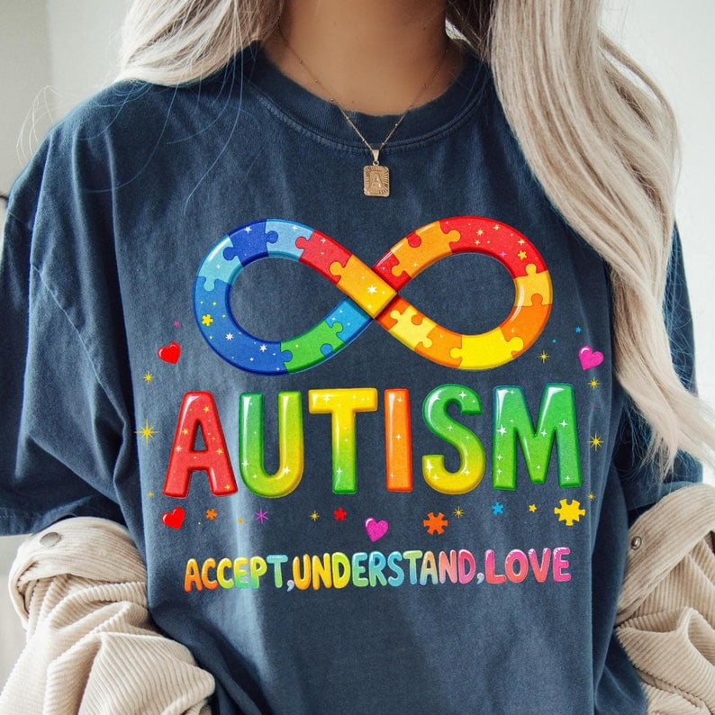 Autism Awareness T-Shirt, Accept Understand Love Design, Puzzle Infinity Print Shirt - Walmart.com