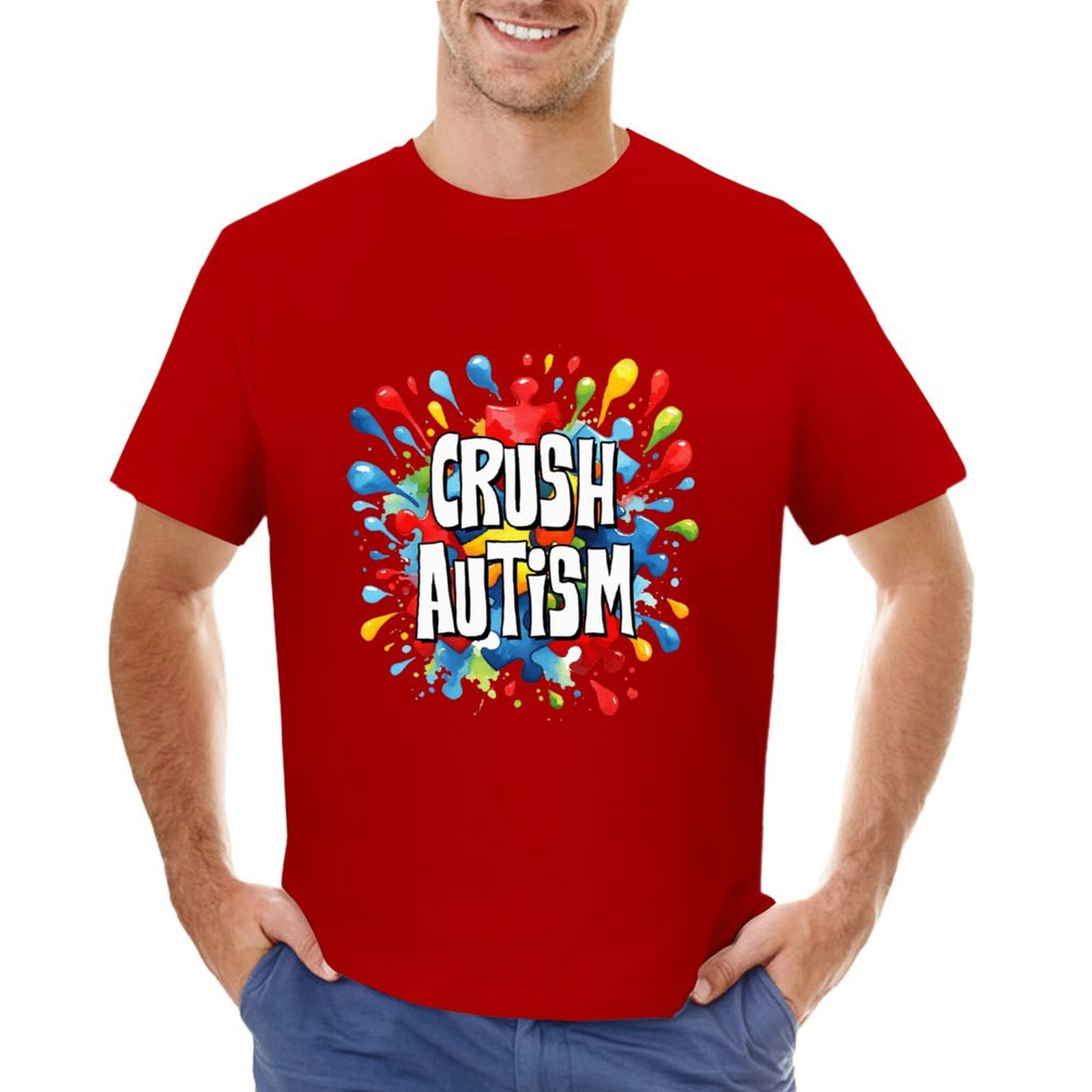 Autism Awareness T Shirt Crush Autism Shirts Premium Cotton Material With Bright Colors