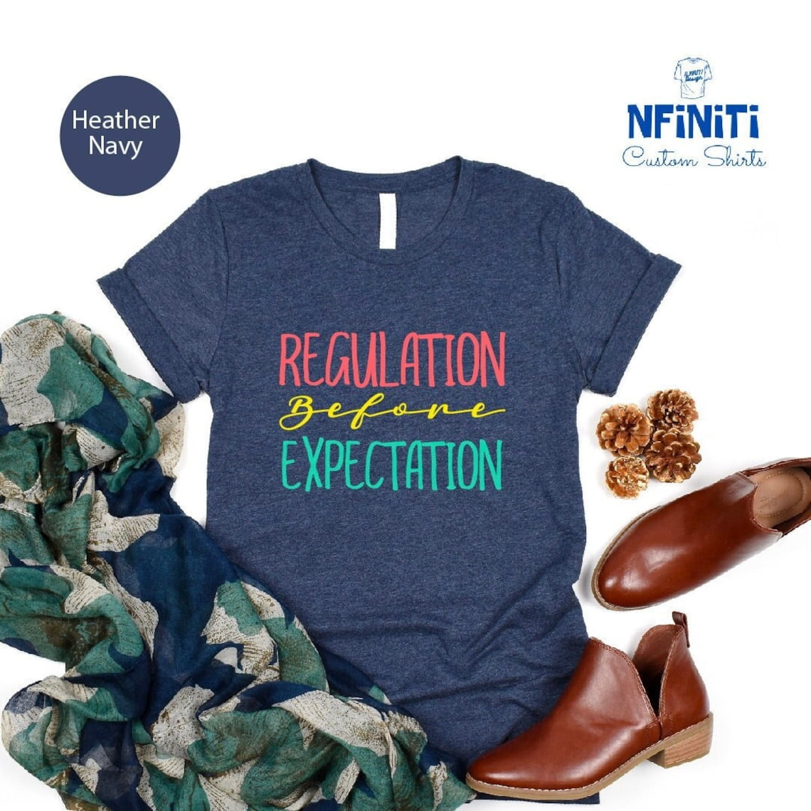 Autism Awareness T-Shirt: Regulation Before Expectation, Special Education Tee TSHIRT All Size S ...