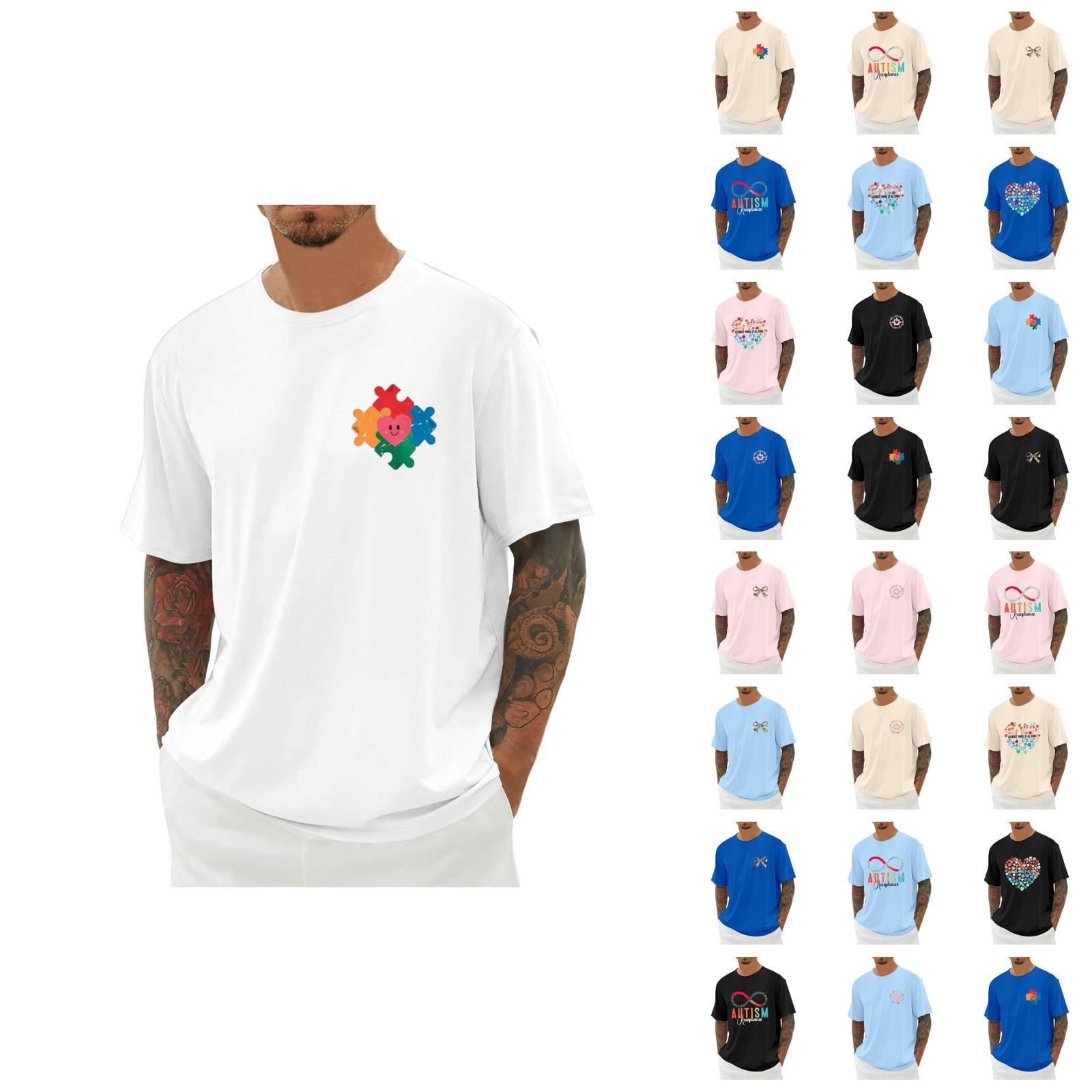 Autism Awareness T Shirts for Men Women 2026 Summer Casual Short Sleeve ...