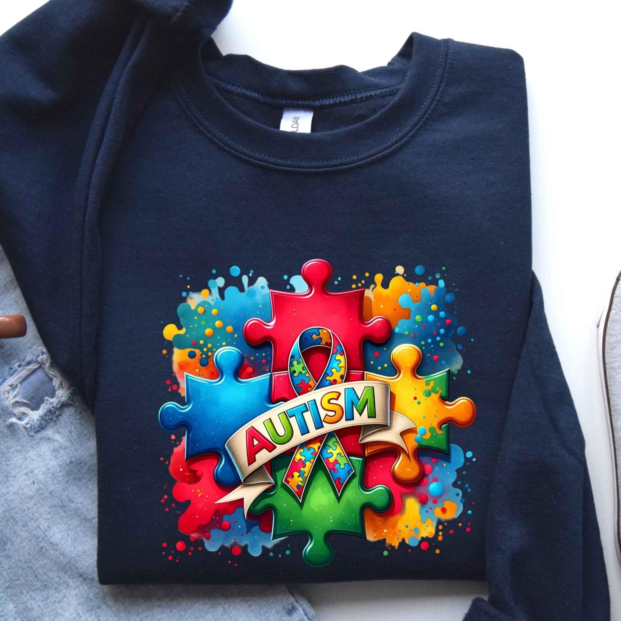 Autism Awareness TShirt Colorful Puzzle Piece Shirt Neurodiversity ...