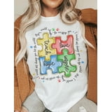 Autism Awareness TShirt Teach Love Inspire Puzzle Piece Design ...