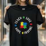 Autism Awareness Teach Love Hope Inspire Teacher Gift Style Unisex T ...