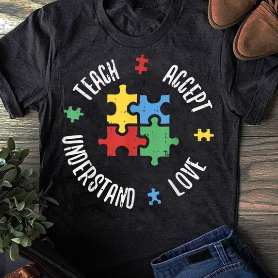 Autism Awareness Teacher Shirt Teach Accept Understand Love T-Shirt ...
