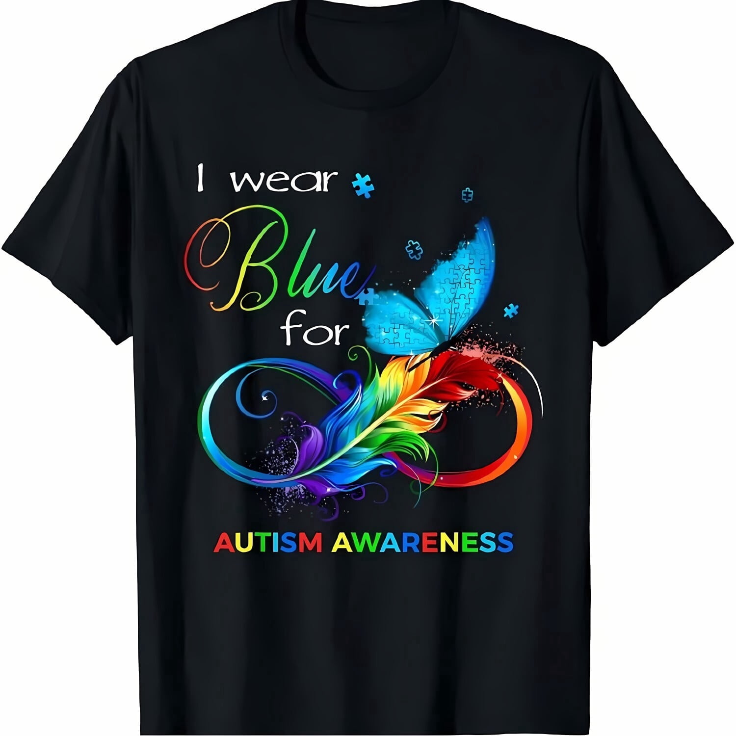 Autism Awareness Tee Blue Butterfly Design For Awareness Month ...