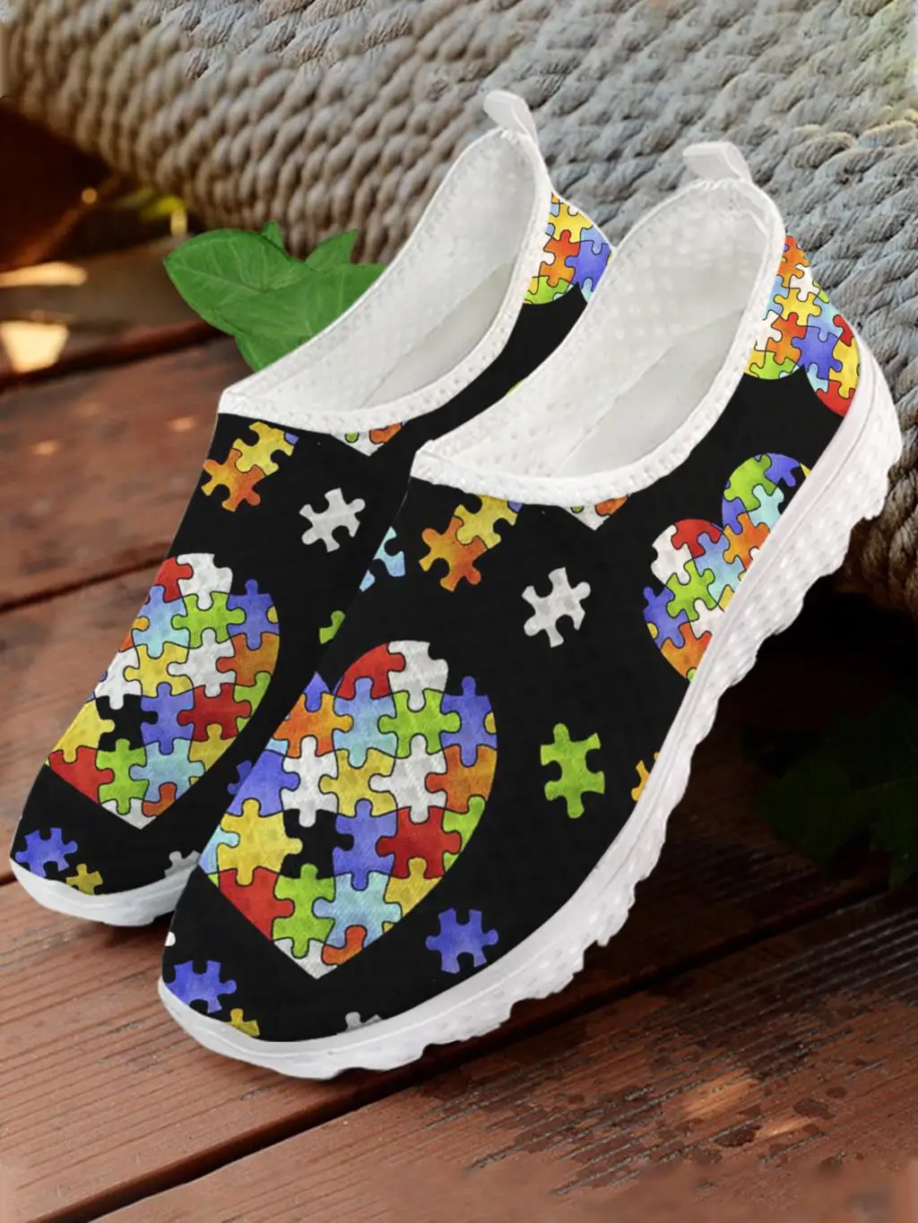 Autism Awareness Themed Design Mesh Shoes Comfortable Leisure Shoes ...