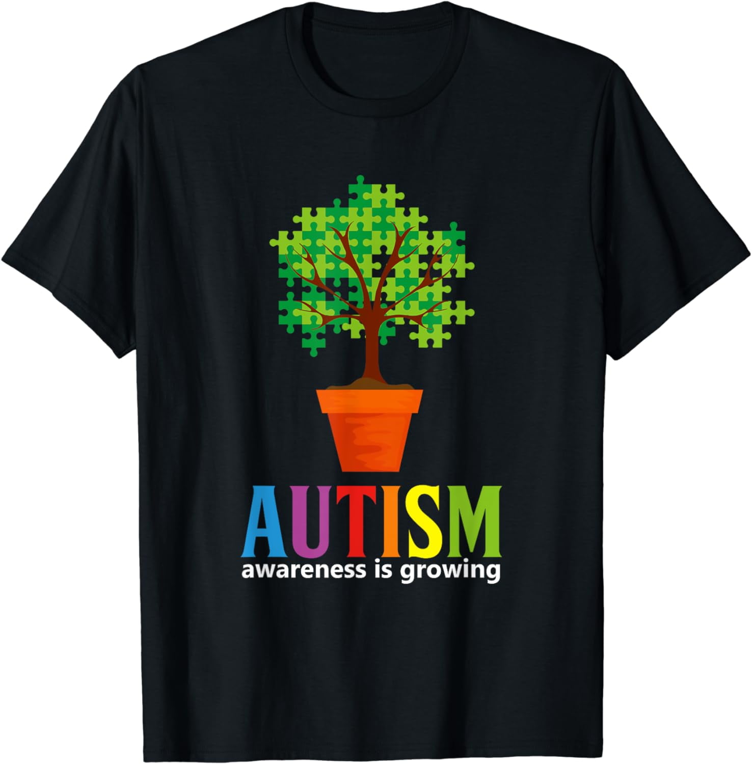 Autism Awareness Tree Autistic Puzzle Ribbon Special Needs T-Shirt ...