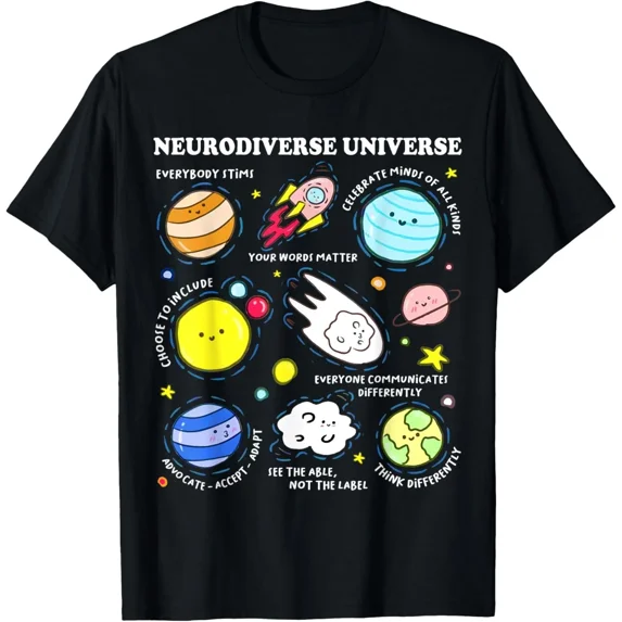 Autism Awareness Universe Neurodiversity Puzzle Pieces Gift Unisex T ...
