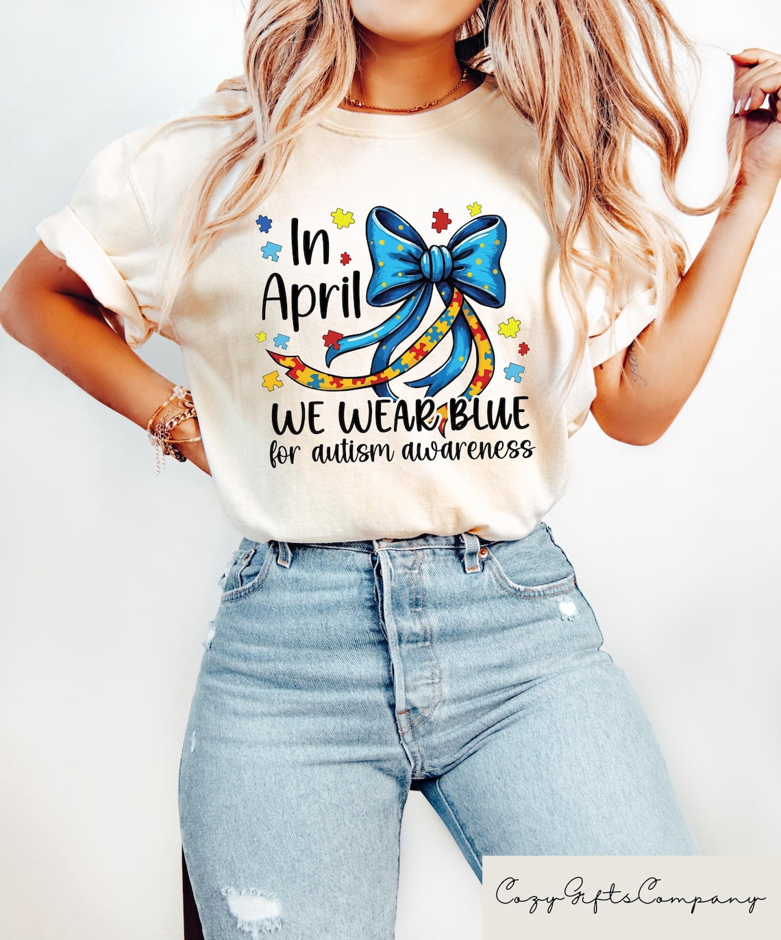 Autism Awareness Wear Blue Coquette T-Shirt - Walmart.com