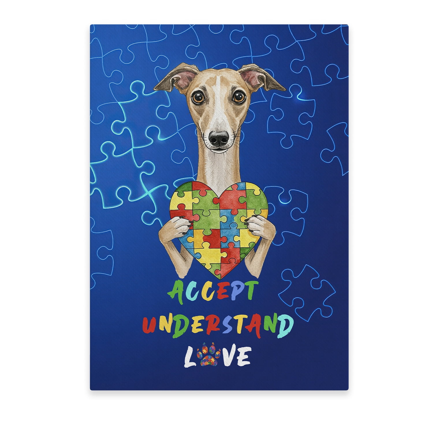 Autism Awareness Whippet Accept Understand Love Vertical Matte Canvas ...