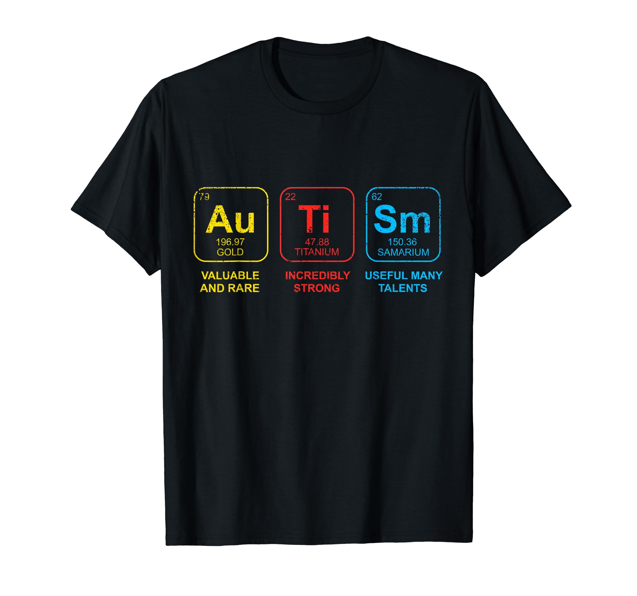 Autism Awareness Women Men Kids Elements Periodic Table ASD T-Shirt ...