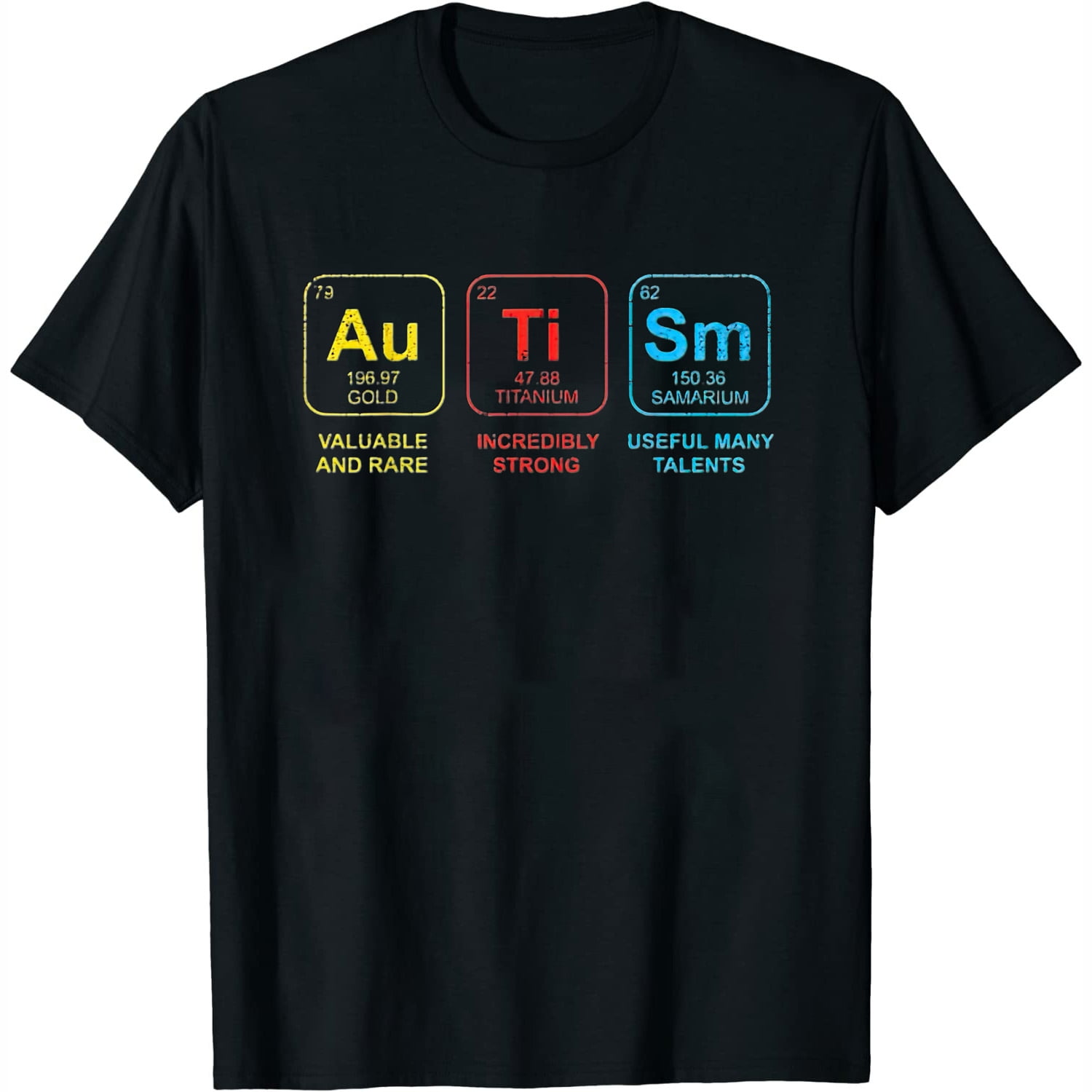 Autism Awareness Women Men Kids Elements Periodic Table Asd T-Shirt ...