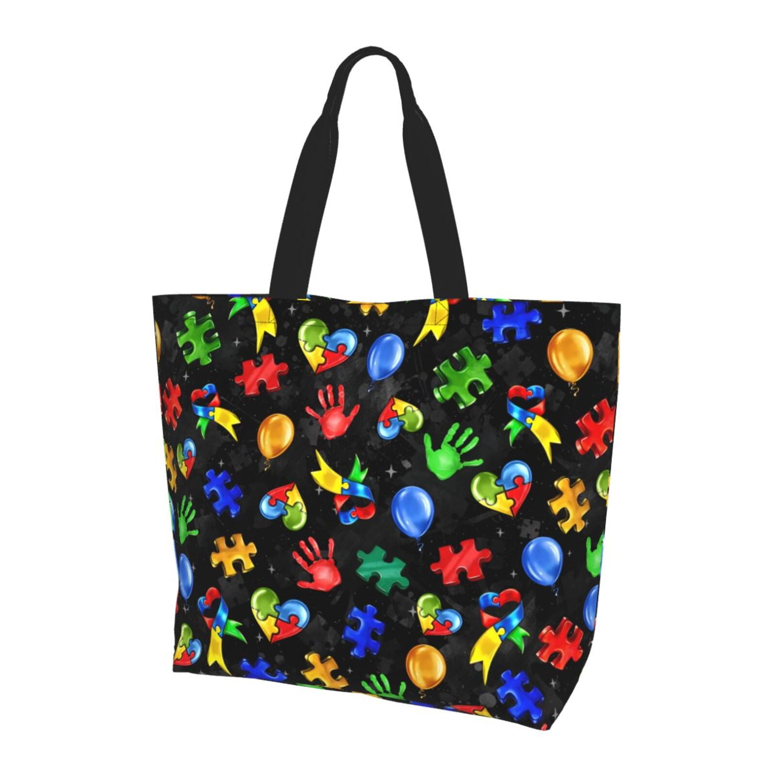 Autism Awareness Women's Tote Bags Reusable Grocery Shopping Bag ...