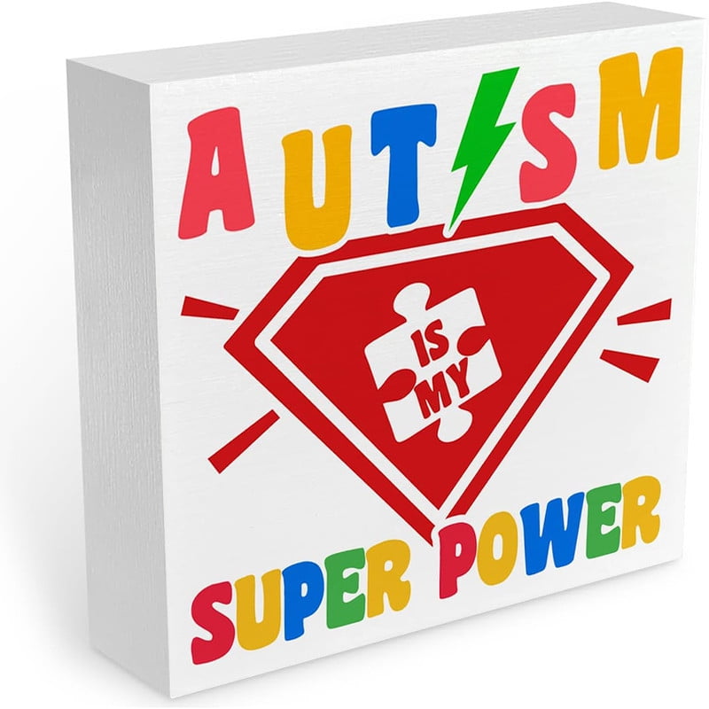 Autism Awareness Wooden Box Sign Autism Awareness Classroom Home Office ...