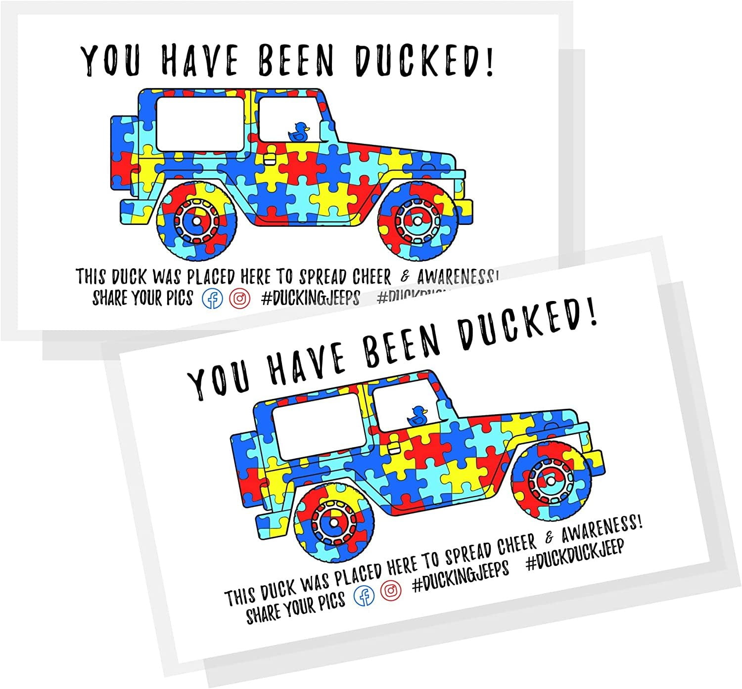 Autism Awareness You've Been Ducked Tag 50 Pack 2x3.5" inch Business ...
